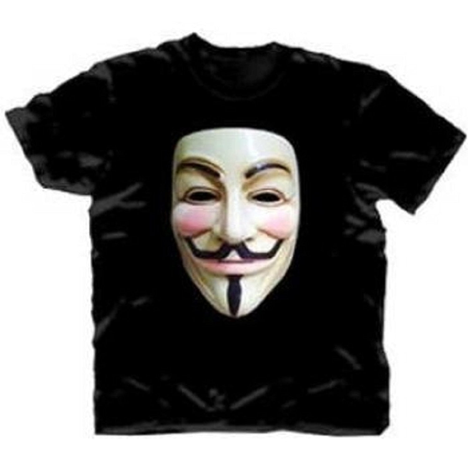 V For Vendetta Photo Real Vendetta Mask Adult Black T-Shirt - Walmart.com