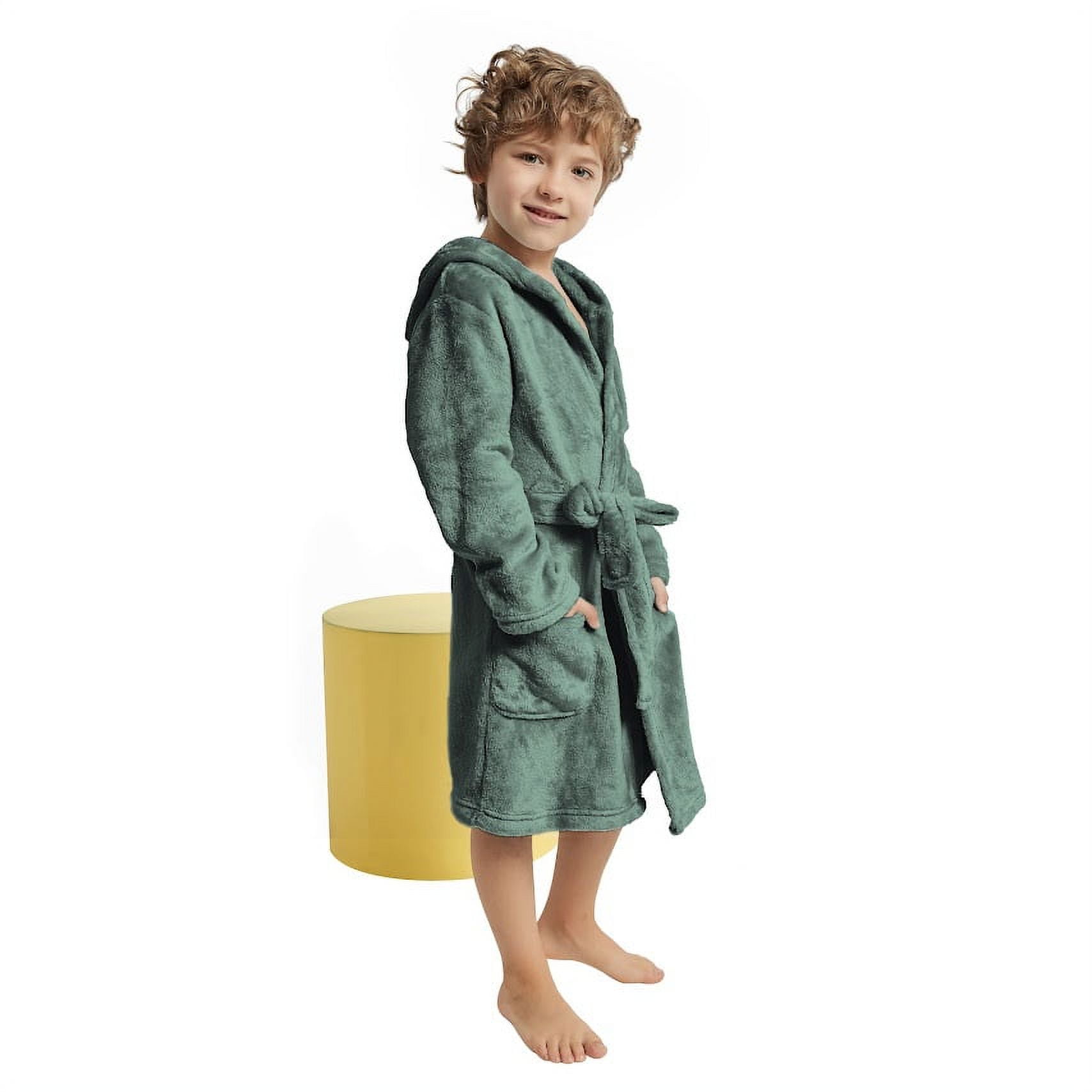 V.&GRIN Kids Robe for Boys Fleece Unisex Toddler Hooded Cozy Bath Robe ...