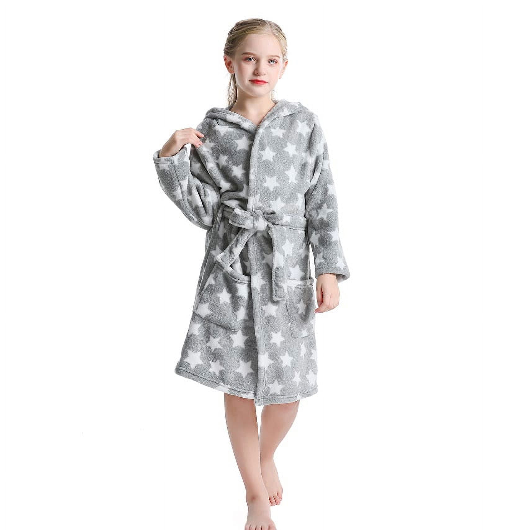 V.&GRIN Kids Robe for Girls Unisex Toddler Hood Plush Fleece Cute ...