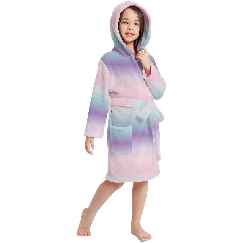 V.&GRIN Kids Robe for Girls Unisex Toddler Hood Plush Fleece Cute ...