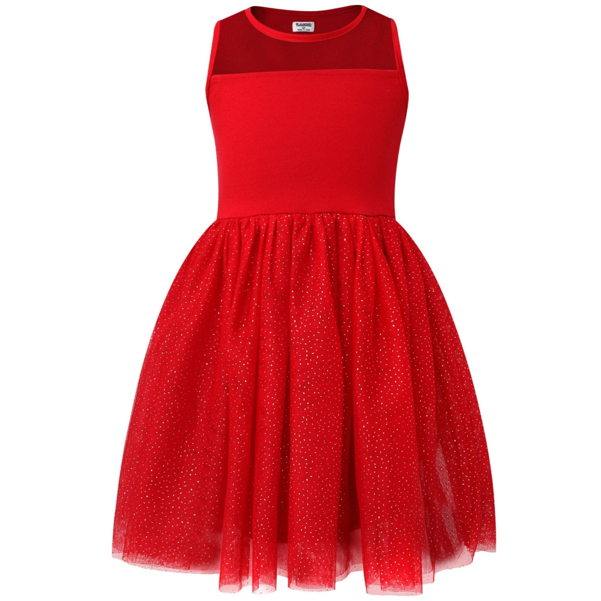 V.&GRIN Toddler Girl Dress Red Tutu Sundress for Flower Girls Wedding ...