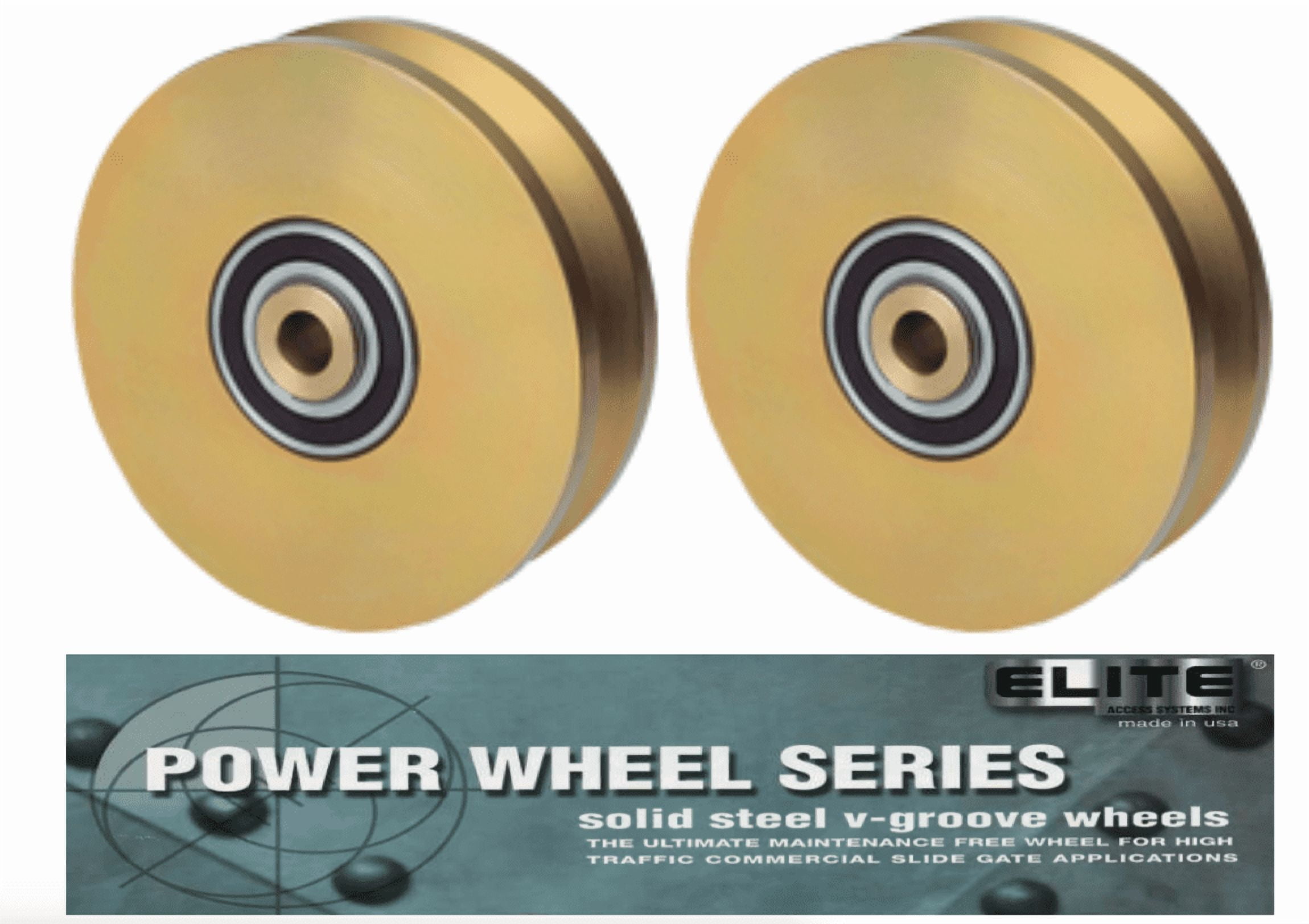 V-Groove Sliding Gate 2 Solid Steel Wheels 4" LiftMaster Elite AH107 w ...