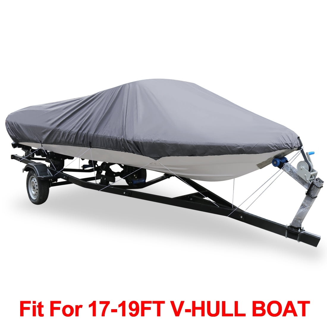 Unique Bargains V-Hull 210-Denier Waterproof Boat Cover, 17'-19 ...