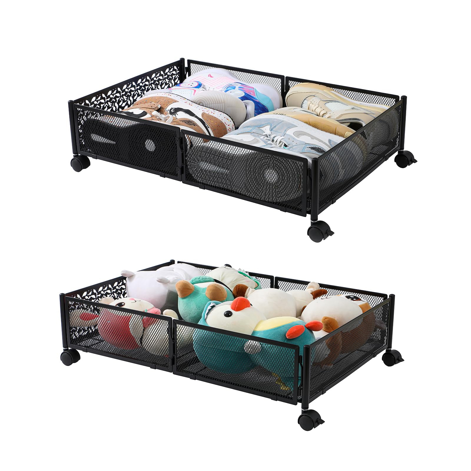 V-LAFUY Under Bed Storage Containers, Underbed Storage with Wheels, 2 ...