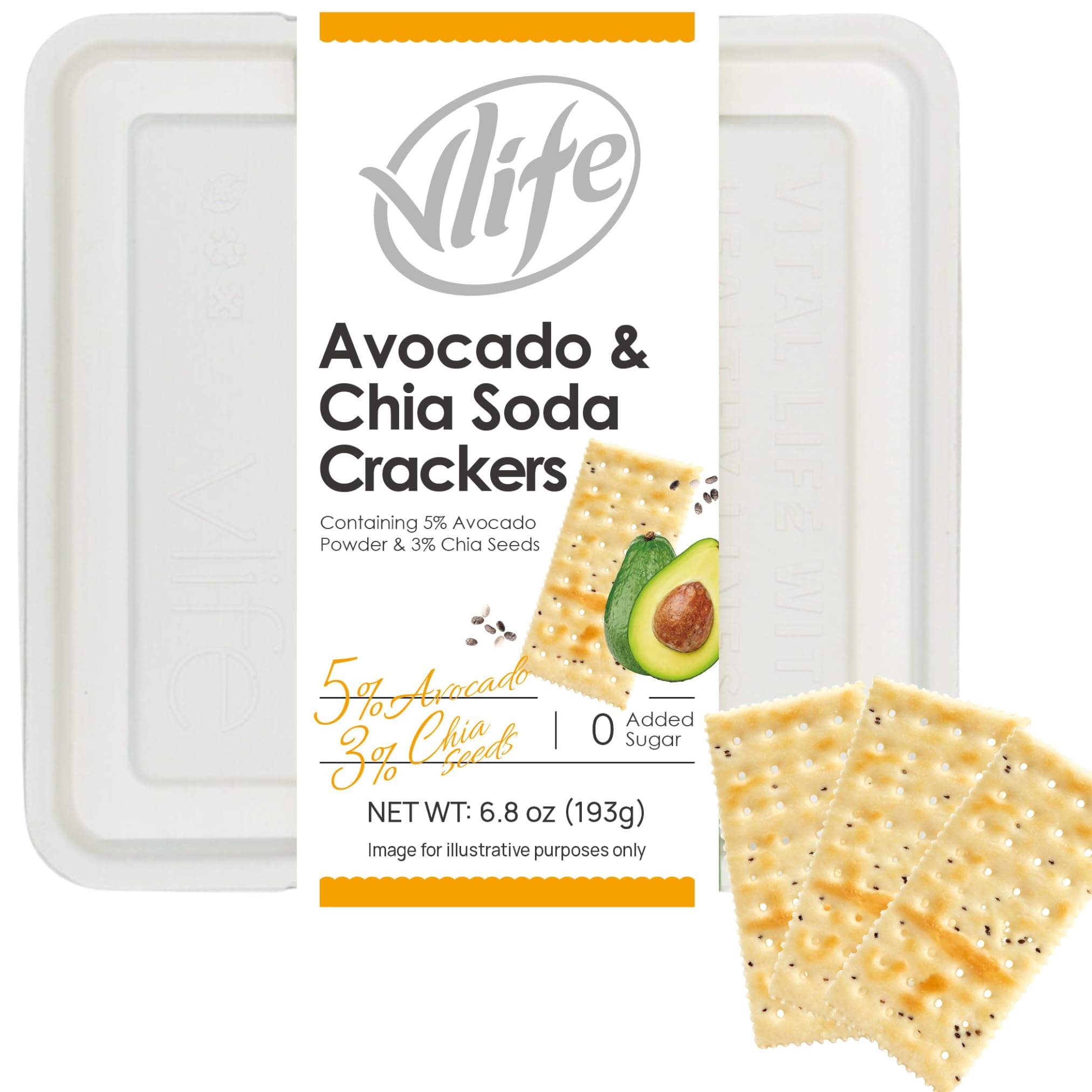 V-LOONG Avocado Chia Soda DMF15 Crackers, Vlife Baked Saltine Crackers ...