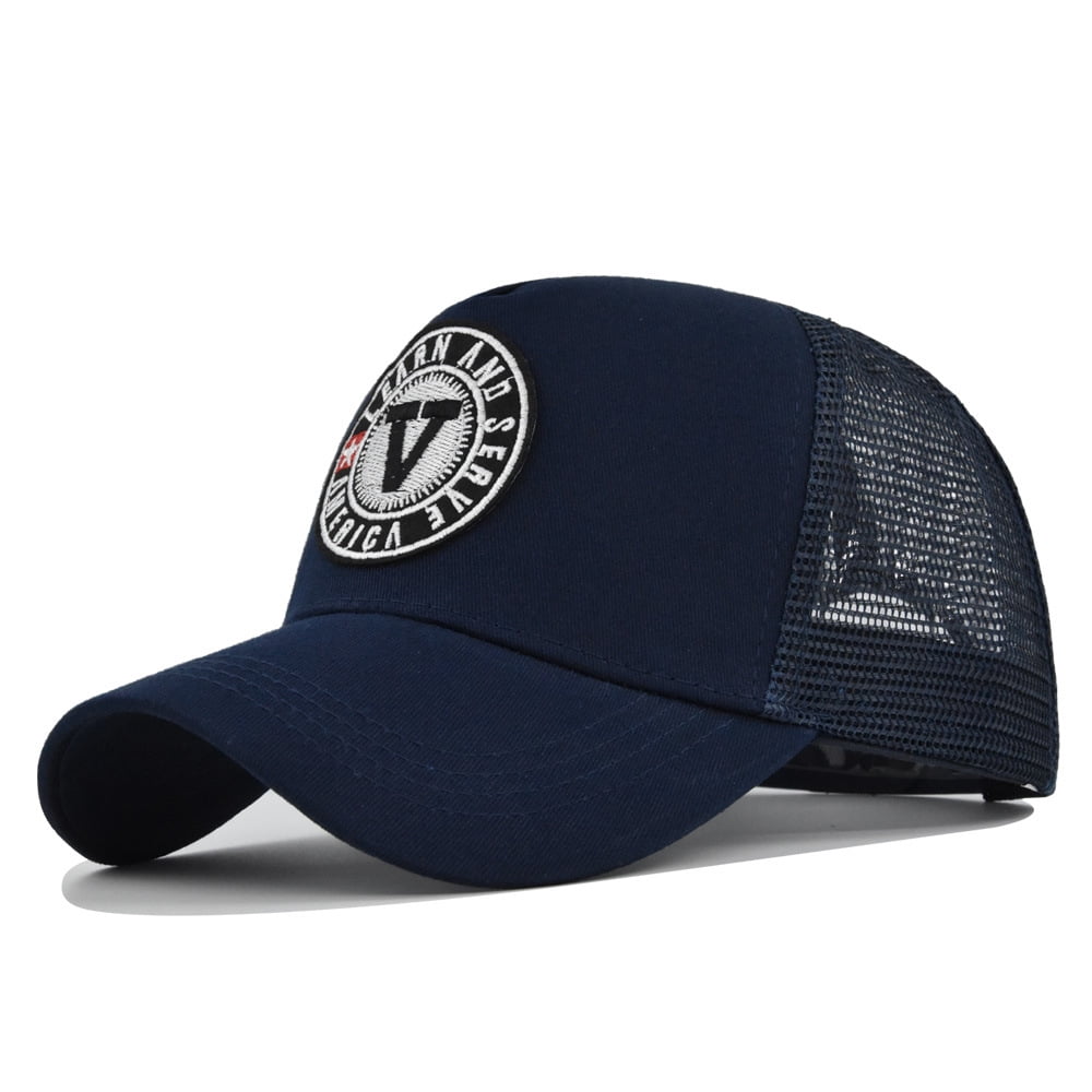 V Letter Embroidered Baseball Cap Embroidered Visor Cap Mesh Cap ...
