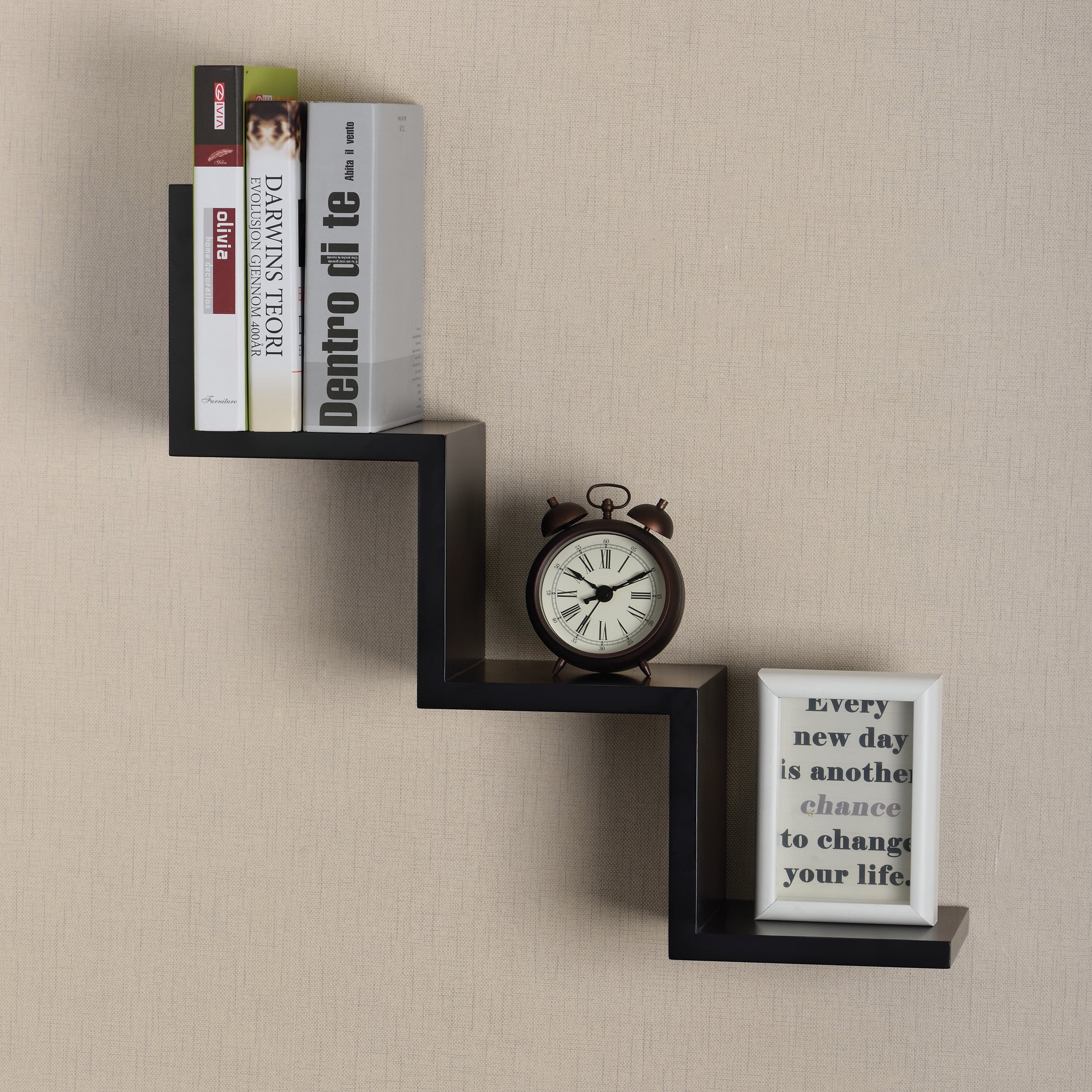 V-Light Black Wall Ladder Shelf - Walmart.com