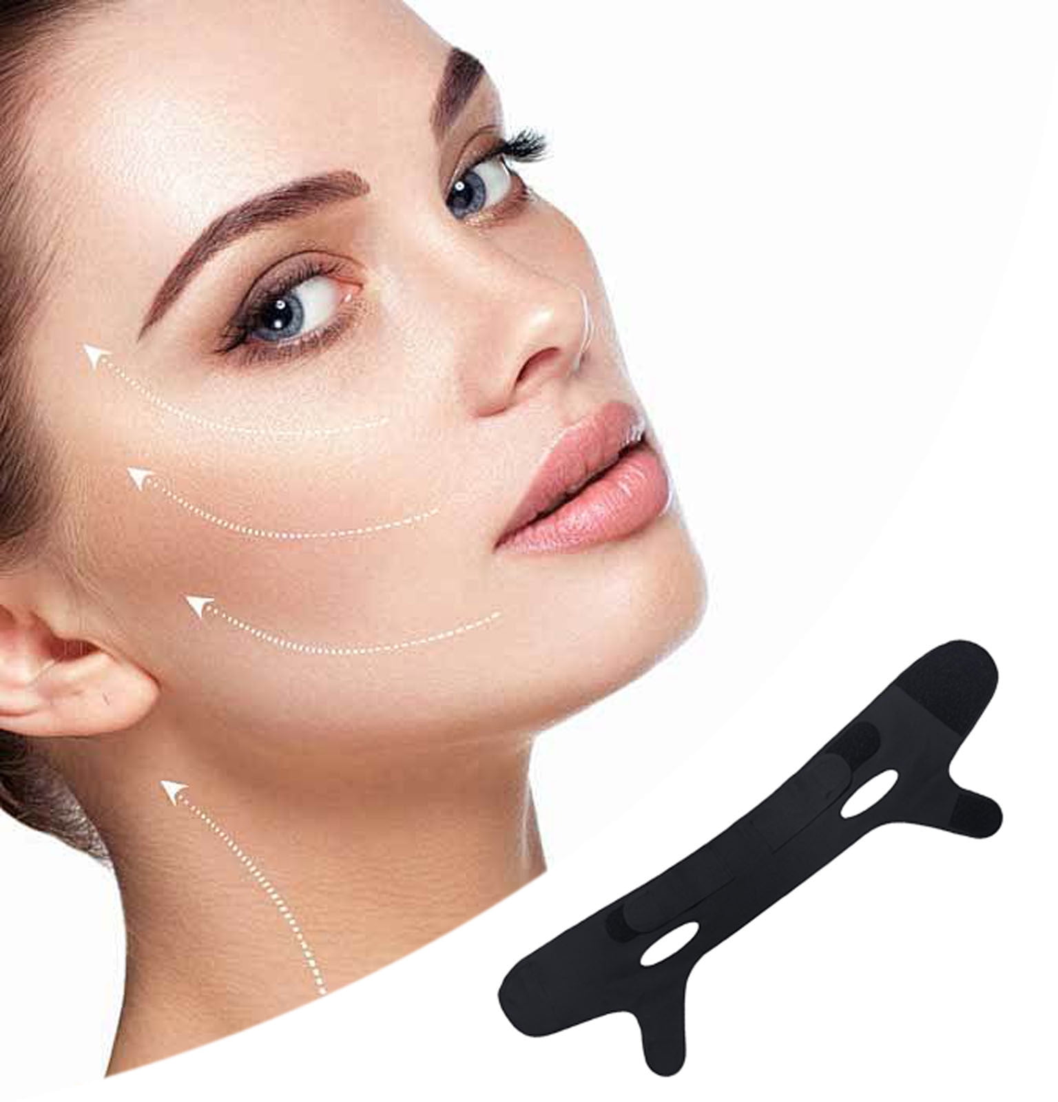 V Line Lifting Chin Strap for Sleeping Face Contouring Jawline Support Double Chin Reducer and ...