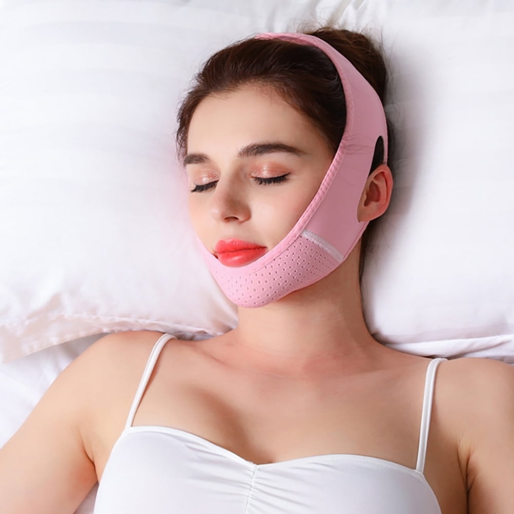 V Line Lifting Mask Chin strap for sleeping, Elastic Face Slimming Bandage, V Line Lifting Mask ...