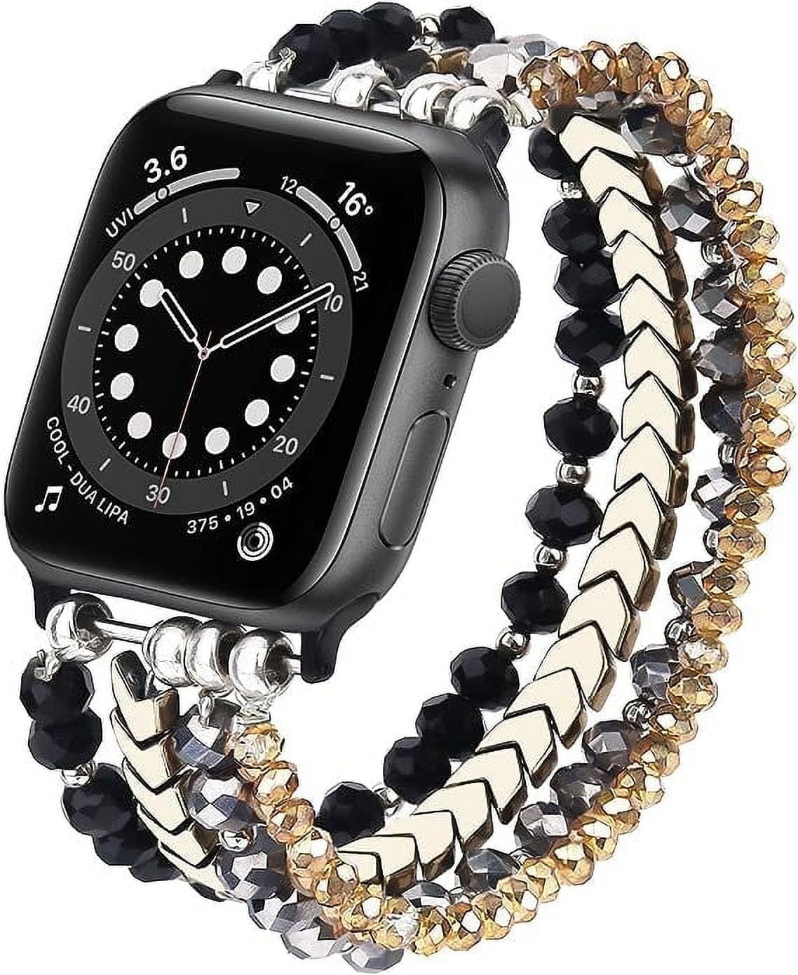 V-MORO Apple Watch Bands, 38mm/40mm/41mm, Beaded Elastic Strap for ...
