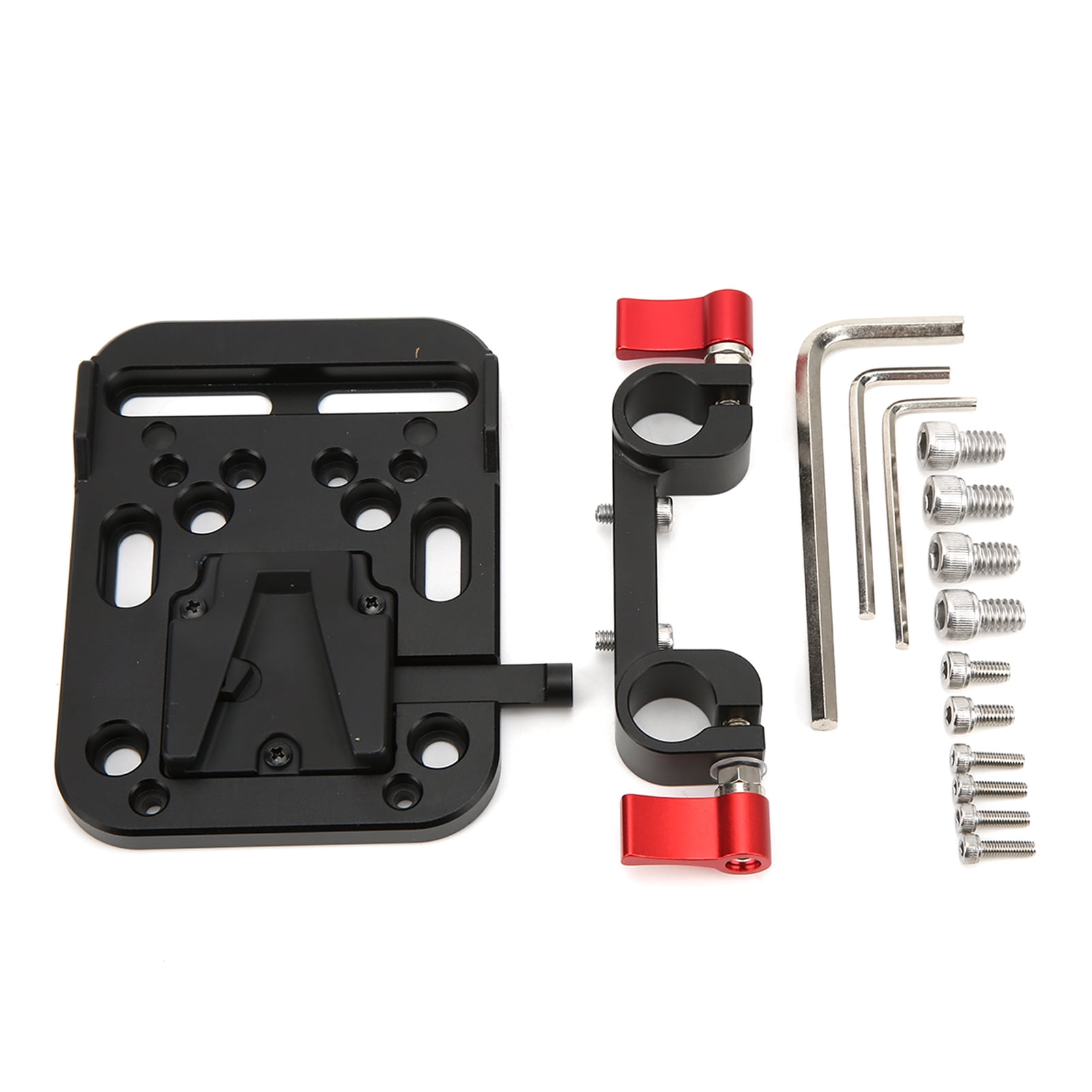 V Mount Lock Battery Plate Power Supply Splitter Adapter with 15mm Rod ...