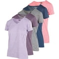 Women's 5 Pack V Neck Active T-Shirts, Large - Essential Elements ...