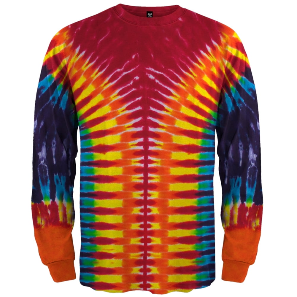 V-Pattern Tie Dye Long Sleeve T-Shirt - Walmart.com