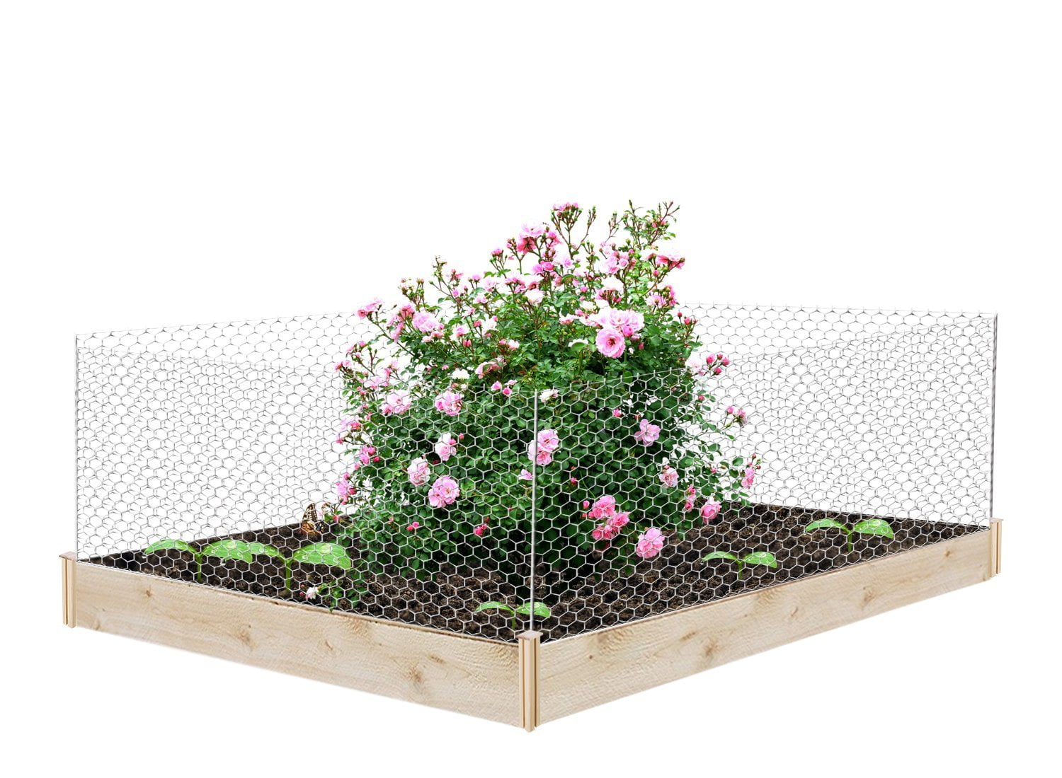 V Protek Raised Herb Bed Plant Cage with Mesh Galvanized Fence for ...