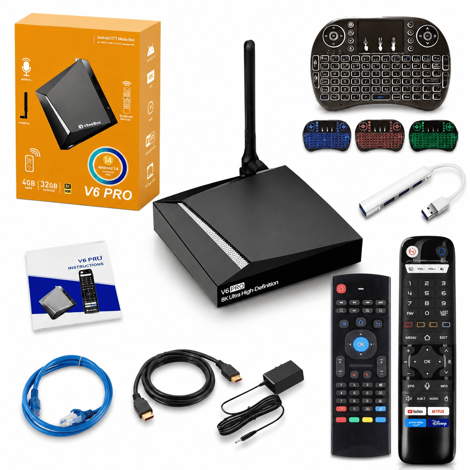 V-See 2026 V-6 Pro New Box with 4GB+32GB,HDMI Cable With Remote, Setup ...