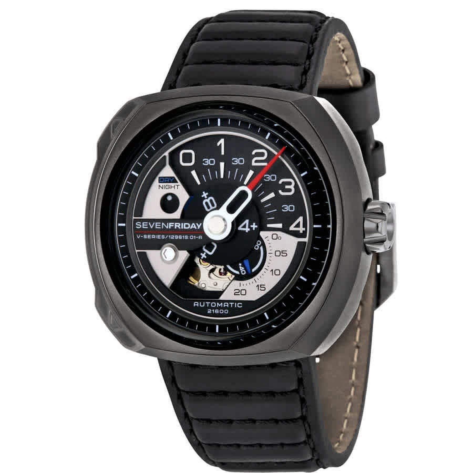 V-Series Automatic Black Leather Mens Watch V3-1 - Walmart.com