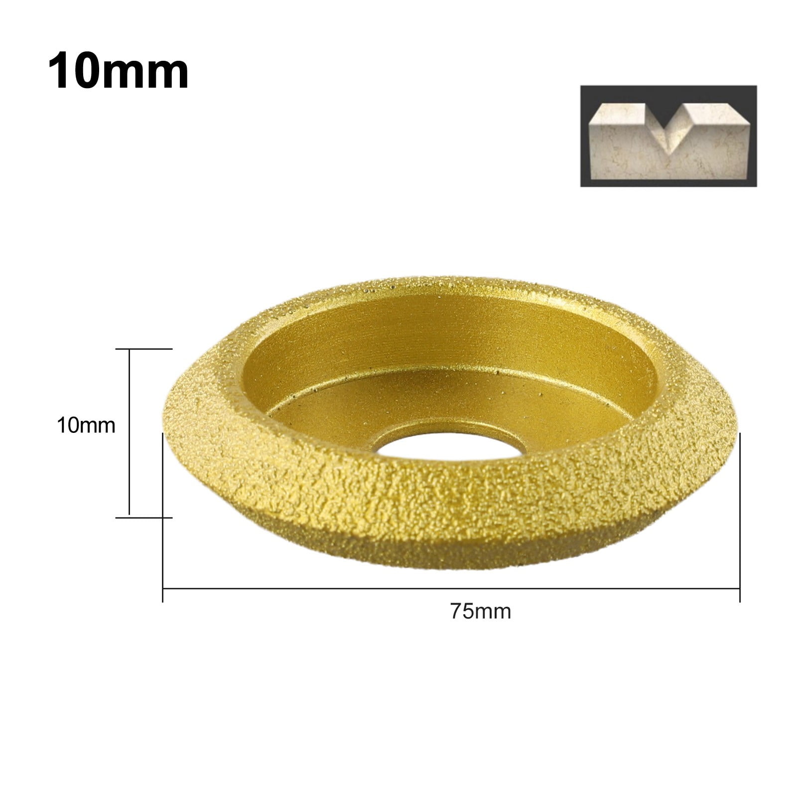 V Shape Dry Vacuum Brazed Diamond Grinding Wheel Edging Profile Disc ...