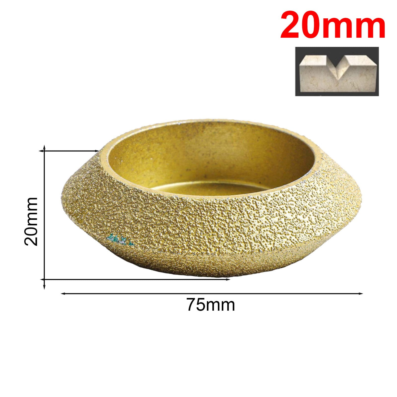 V Shape Dry Vacuum Brazed Diamond Grinding Wheel Edging Profile Disc ...
