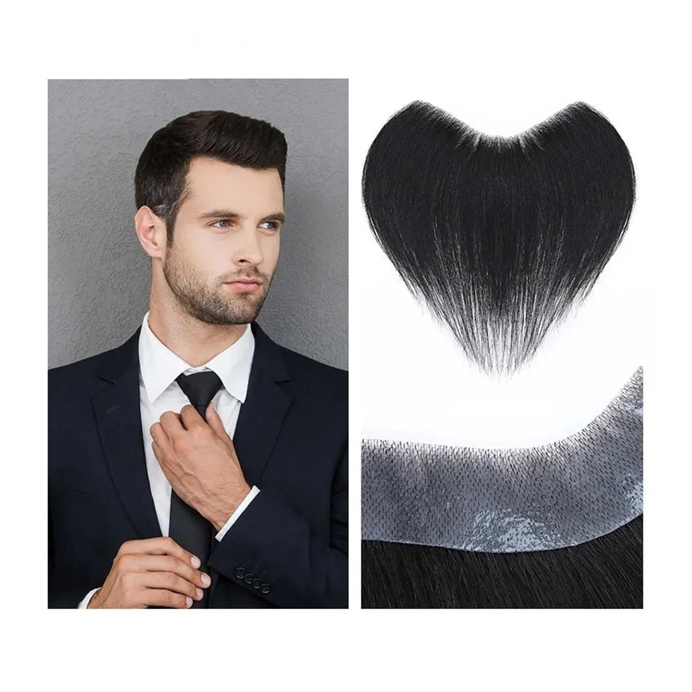 V-Shape Hairline Invisible Thin Skin Hair Patch Natural Hairline Human ...