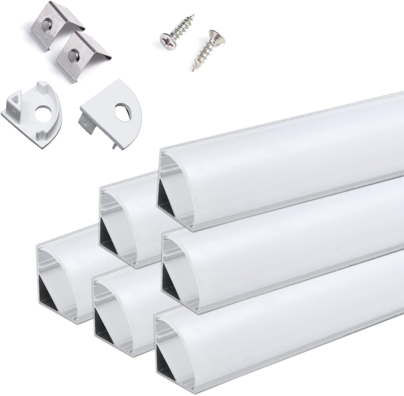 V Shape LED Aluminum Profile Channel and Diffuser with Milky Cover, End ...