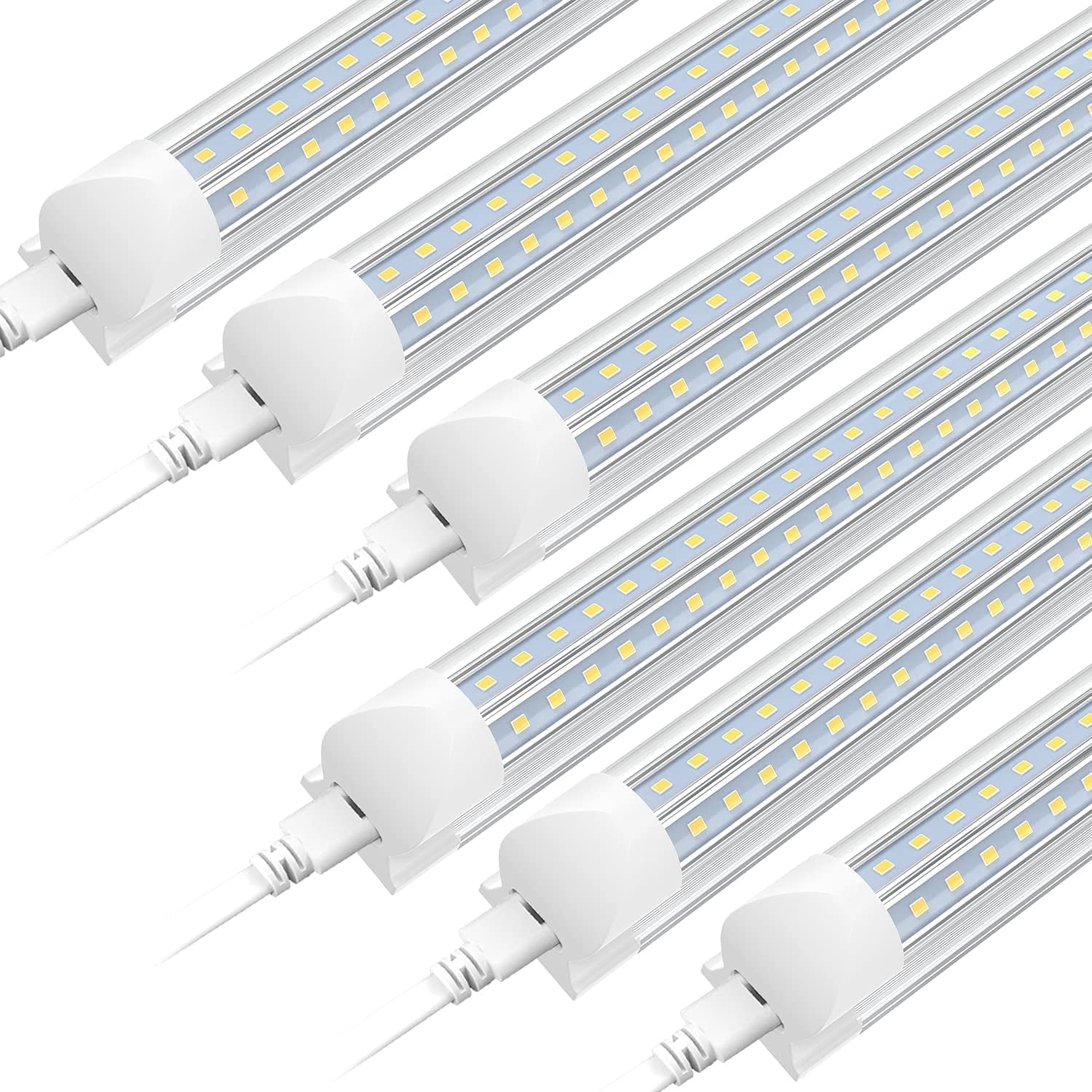 JESLED 8ft LED Shop Light Fixture Linkable, 72w V Shape 5000K, 12-Pack ...