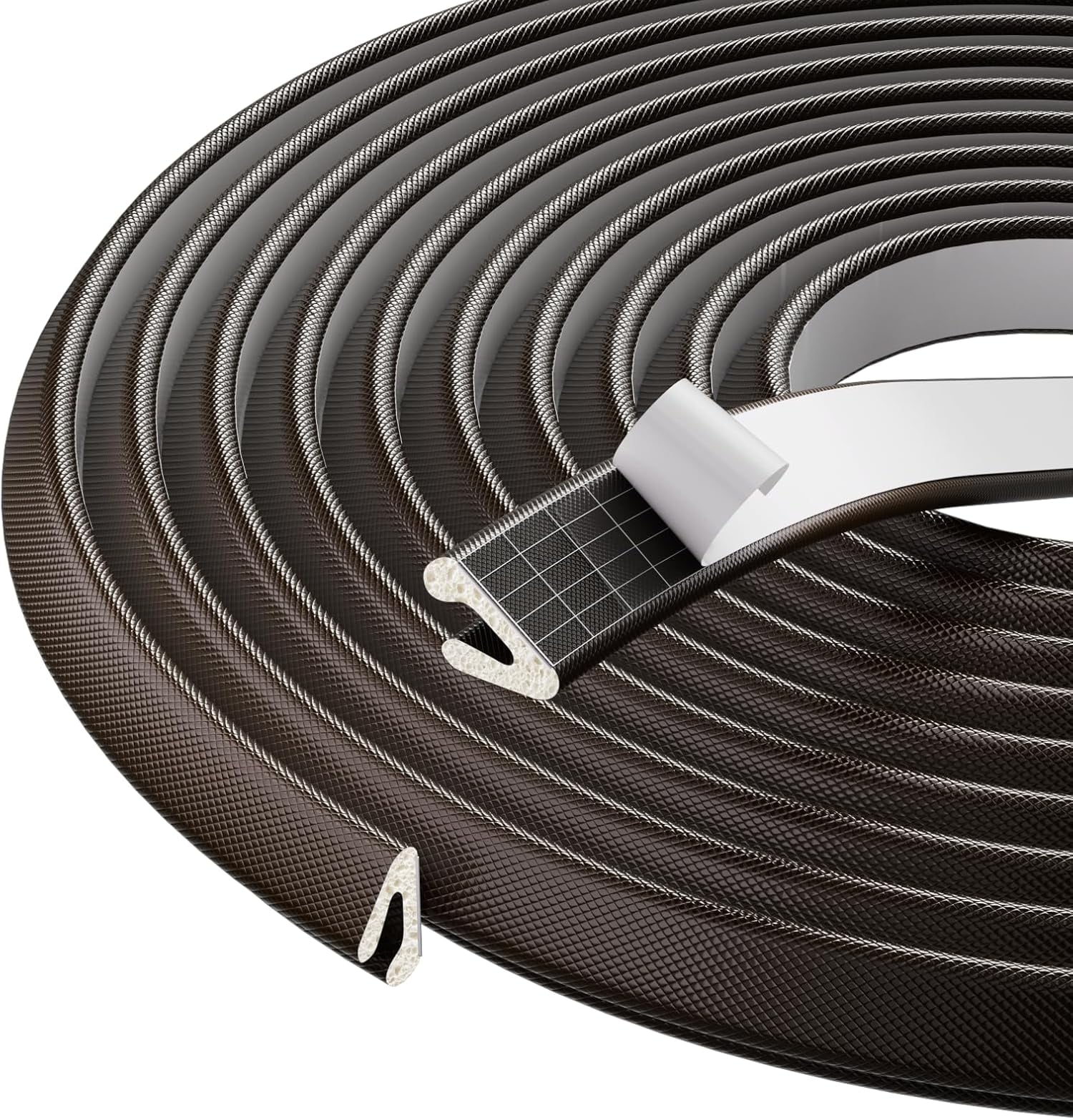 V Shape Thin Weather Stripping Door Frame Seal Strip 33FT Brown, Draft ...