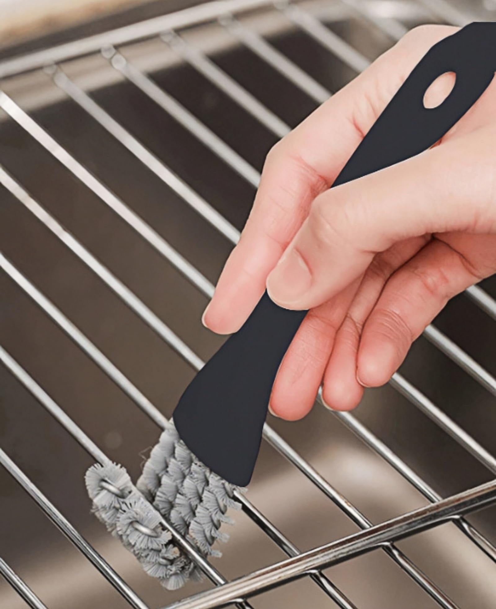 V-Shaped BBQ Grill Rack Cleaning Brush with Outdoor Scraper Deep Clean ...