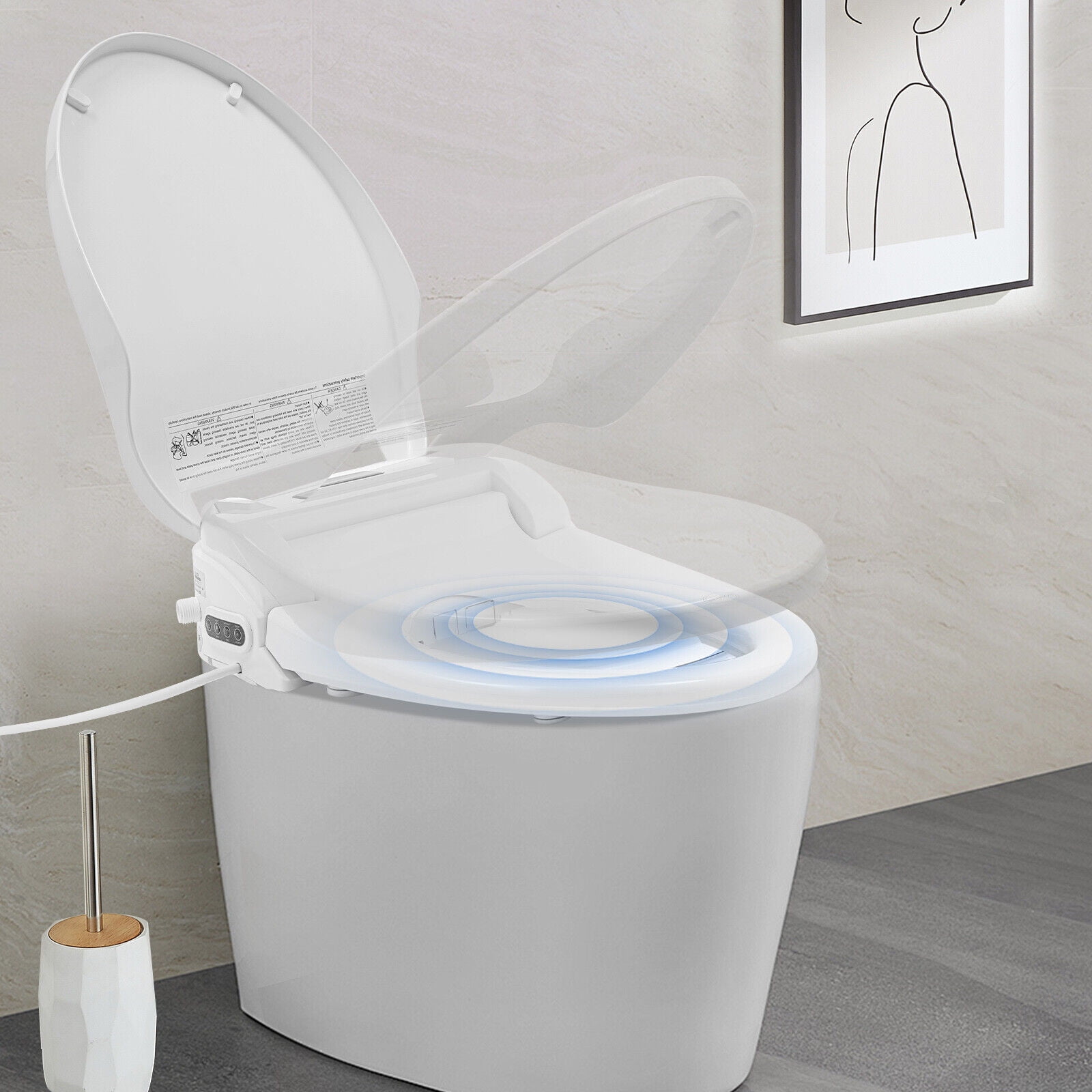 V-Shaped Bidet Toilet Seat, Remote Control Toilet Cover, Heated Toilet ...