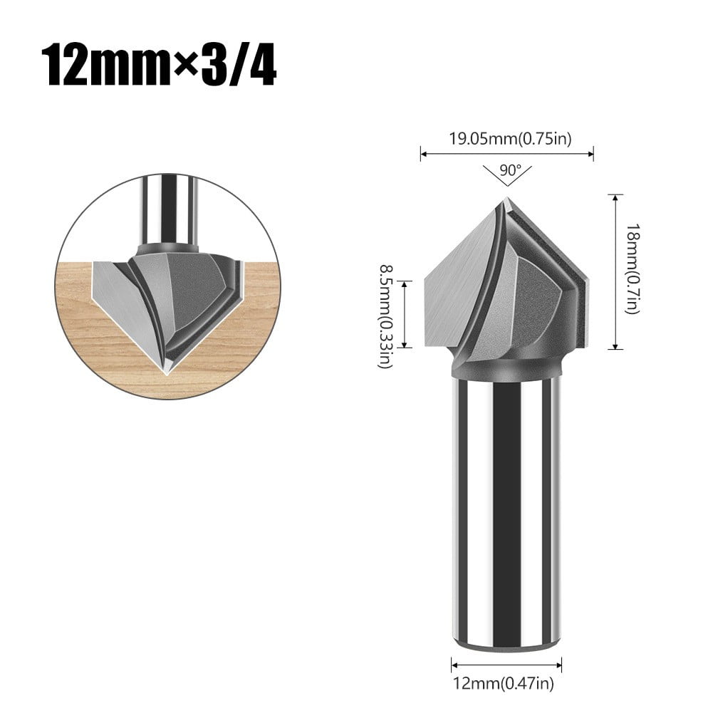 V Shaped Engraving Bit Cnc End Mill Router for Wood Woodworking Milling ...