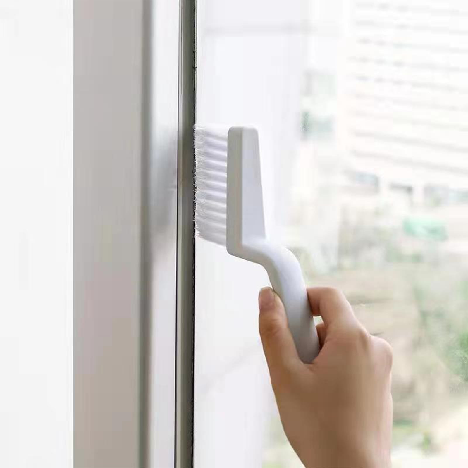 V-Shaped Hard Bristle Corner Brush with Hidden Dirt Clip, Fine Seam and ...