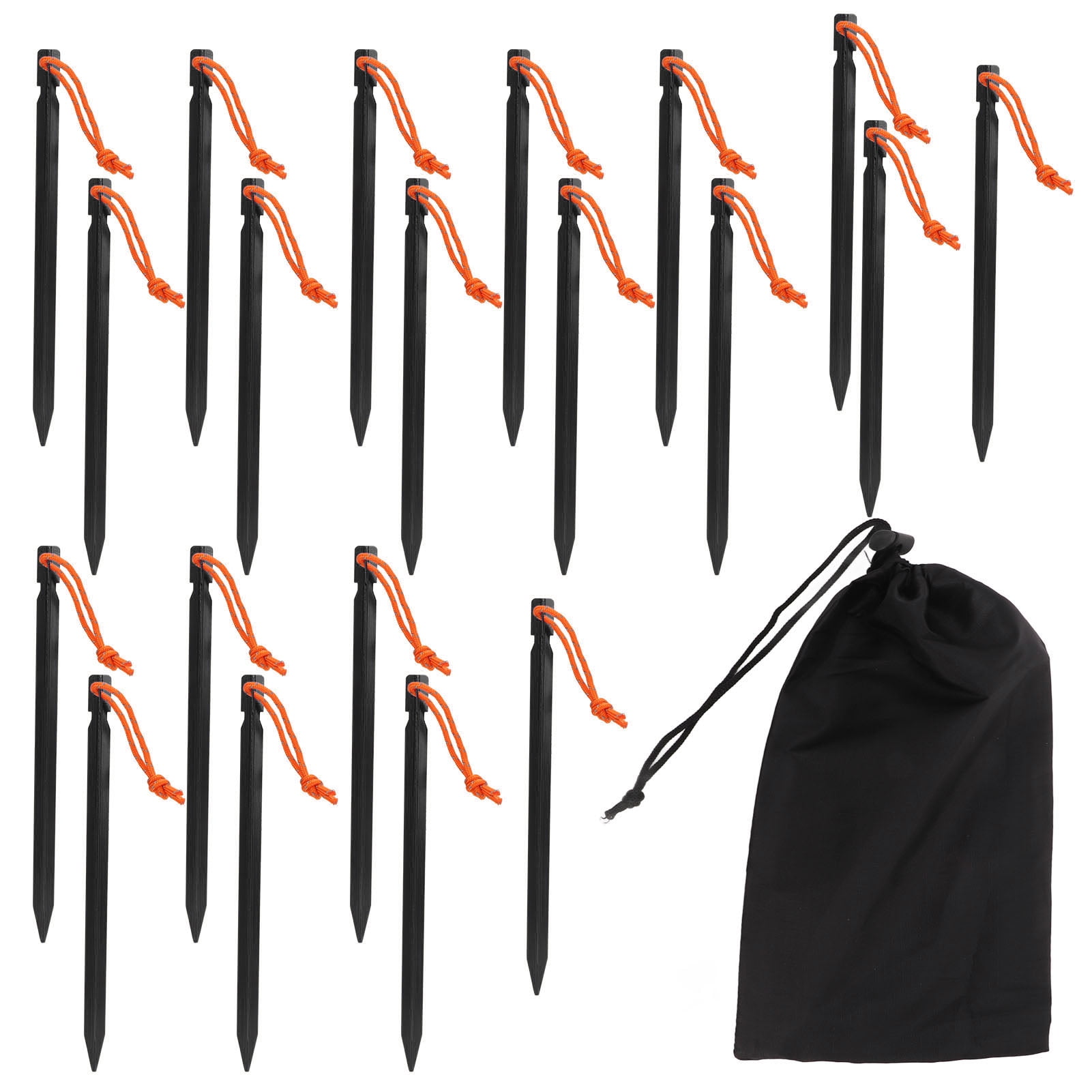 V-Shaped Heavy Duty Tent Stakes with Ropes, 20-Pack for Outdoor Camping ...