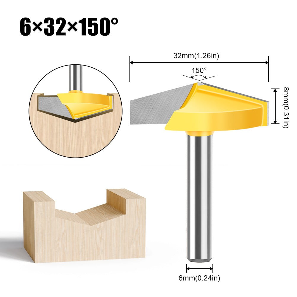 V-Shaped Router Bit Carving Cutter Wood Milling Cutter 60/90/120/150 ...