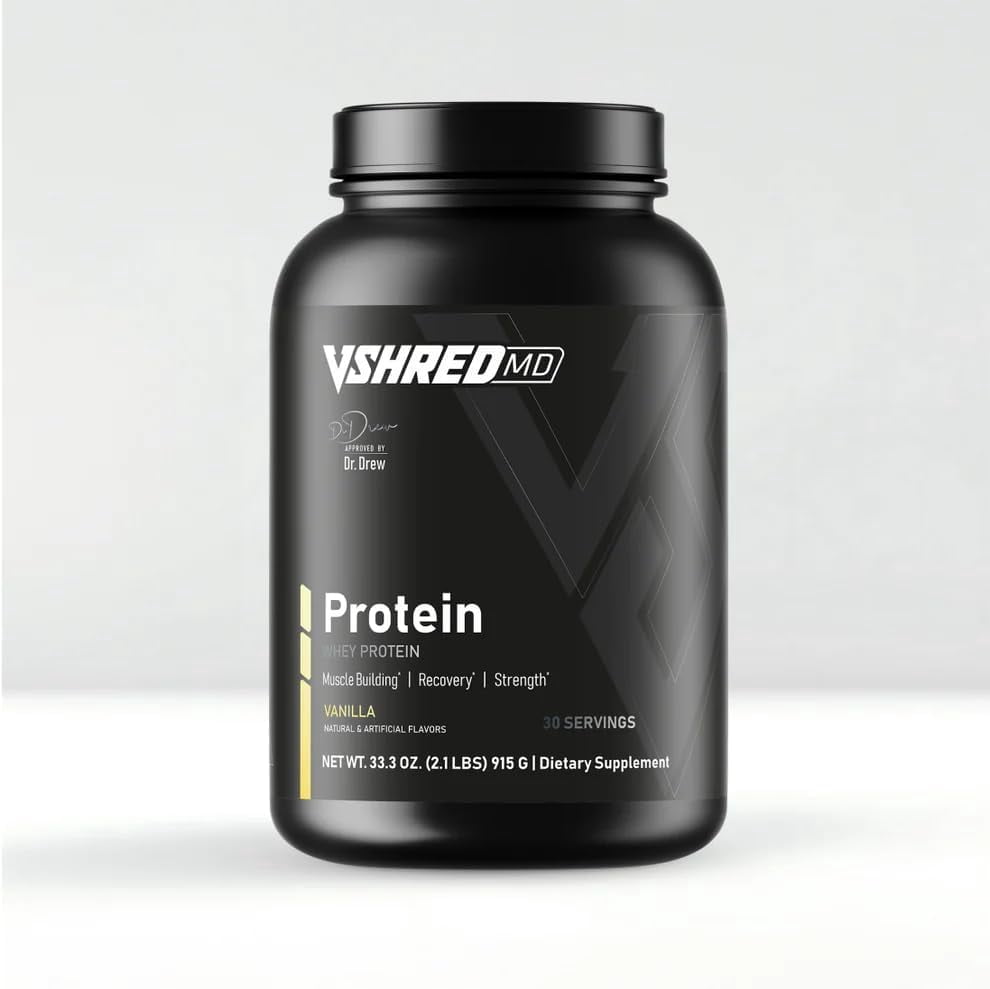 V Shred MD Vanilla Protein – Dr. Drew Approved Protein Powder with 25g ...