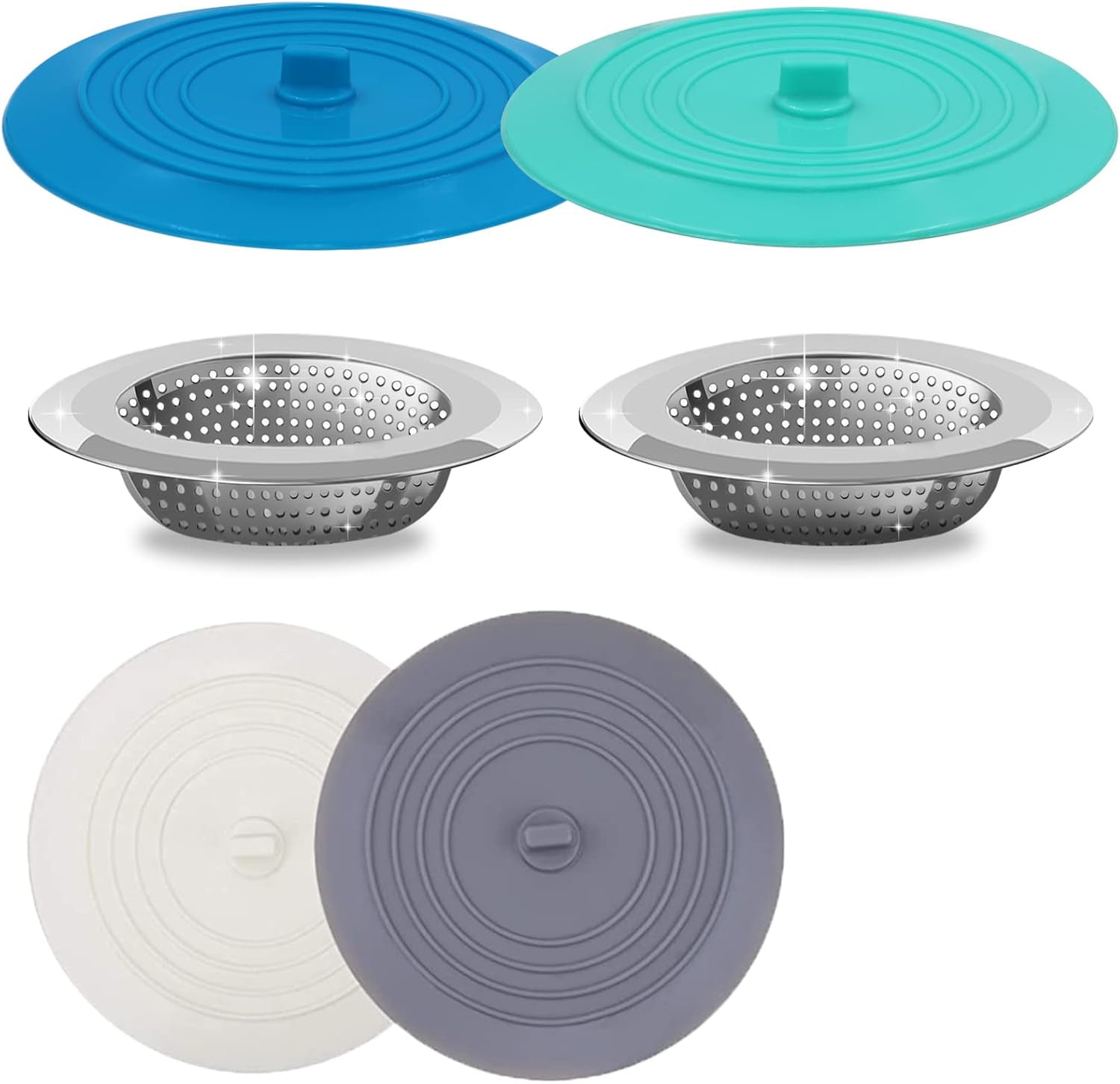 V-TOP 2 Pack Tub Stopper + 4 Pack Sink Strainer Stopper Kit - Walmart.com