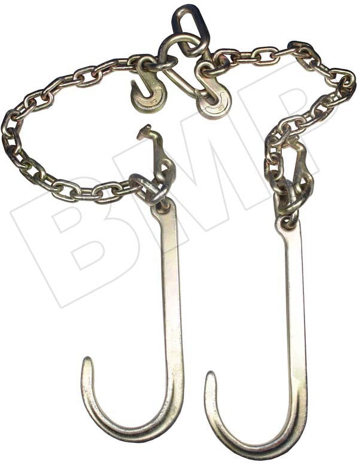 V TYPE TOW CHAIN J HOOK 3/8” GRAB HOOK WRECKER TRUCK TRAILER TIE ...