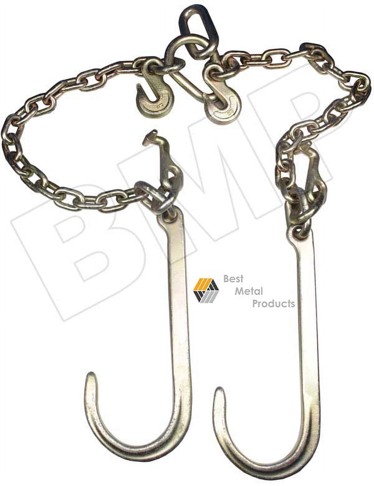 V TYPE TOW CHAIN J HOOK 5/16 GRAB HOOK WRECKER TRUCK TRAILER TIE HAULER ...