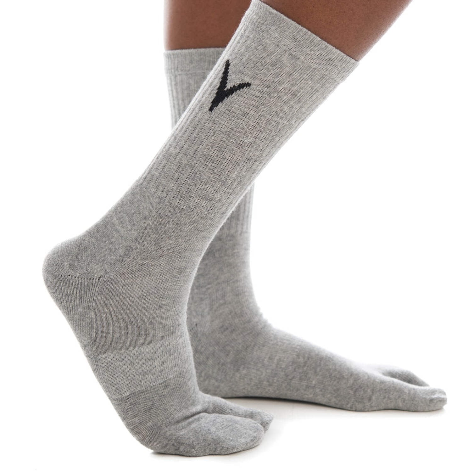 V-Toe Athletic Flip-Flop Tabi Big Toe Crew Socks - Light Gray - Walmart.com