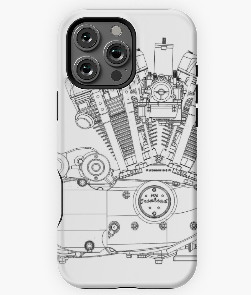V-Twin Motorcycle Engine Art N3251 Phone Case for iPhone 17 16 15 14 13 ...