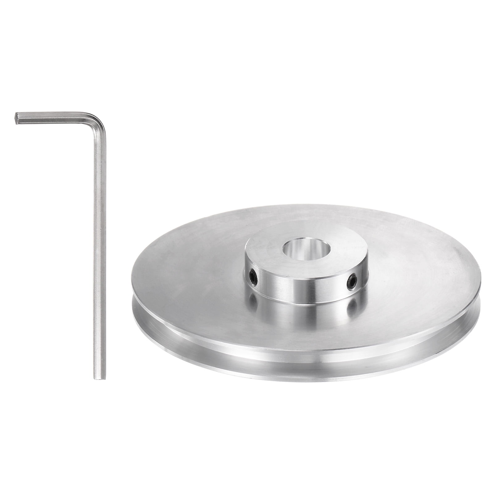 V-Type Pulley 12mm Bore 100mm Outer Dia Single Groove Aluminum Alloy ...