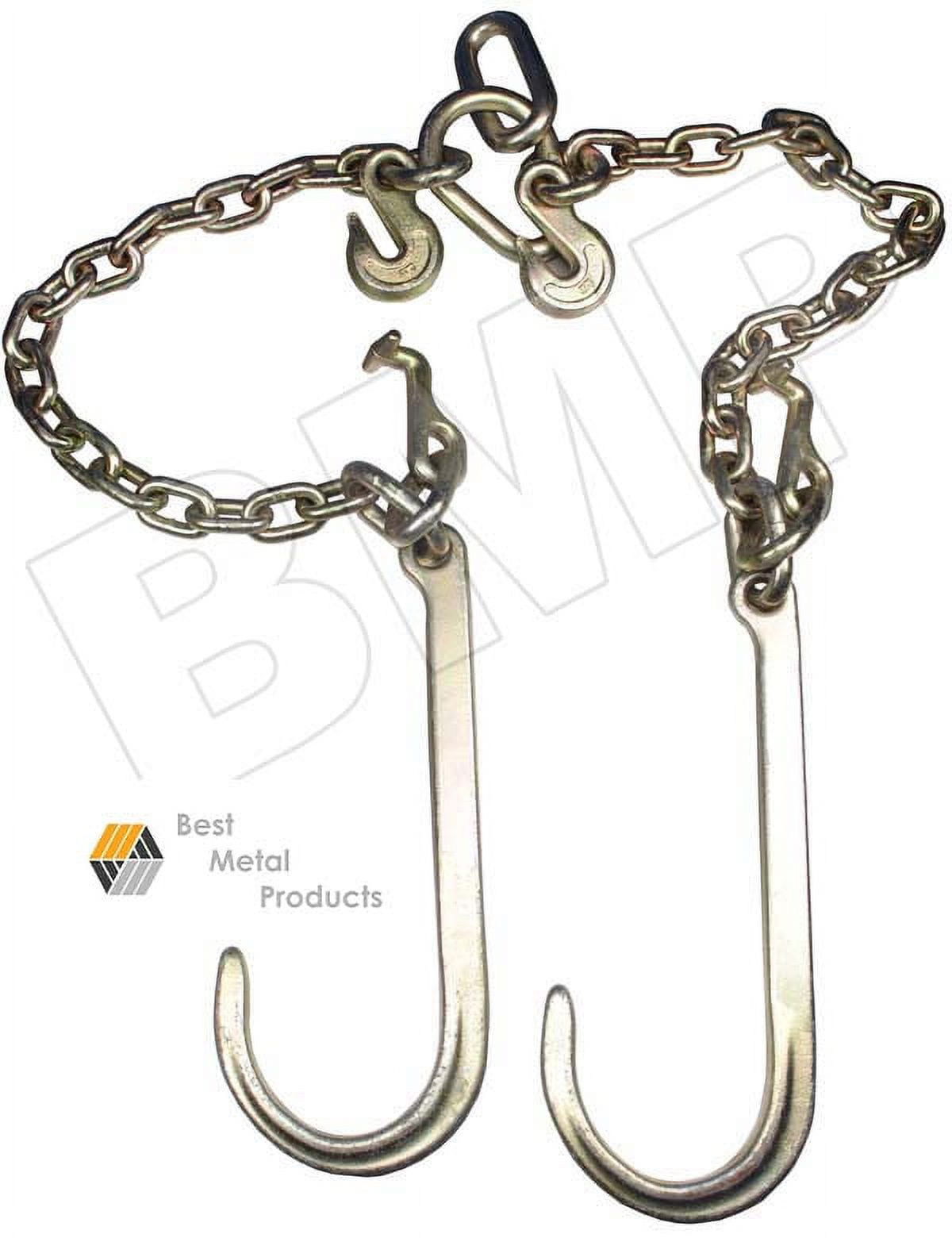 V Type Tow Chain 2' With J Hook 14" & 3/8" Grab Hook - Tractor Car ...