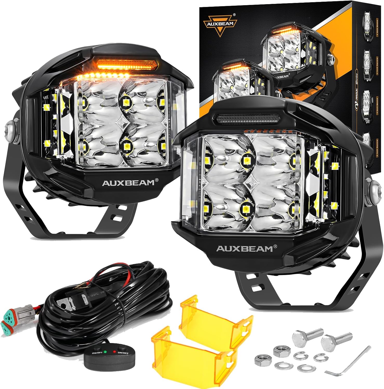 V-Ultra Series LED Round Pods, 5 Inch 172W Offroad Driving Side Shooter ...