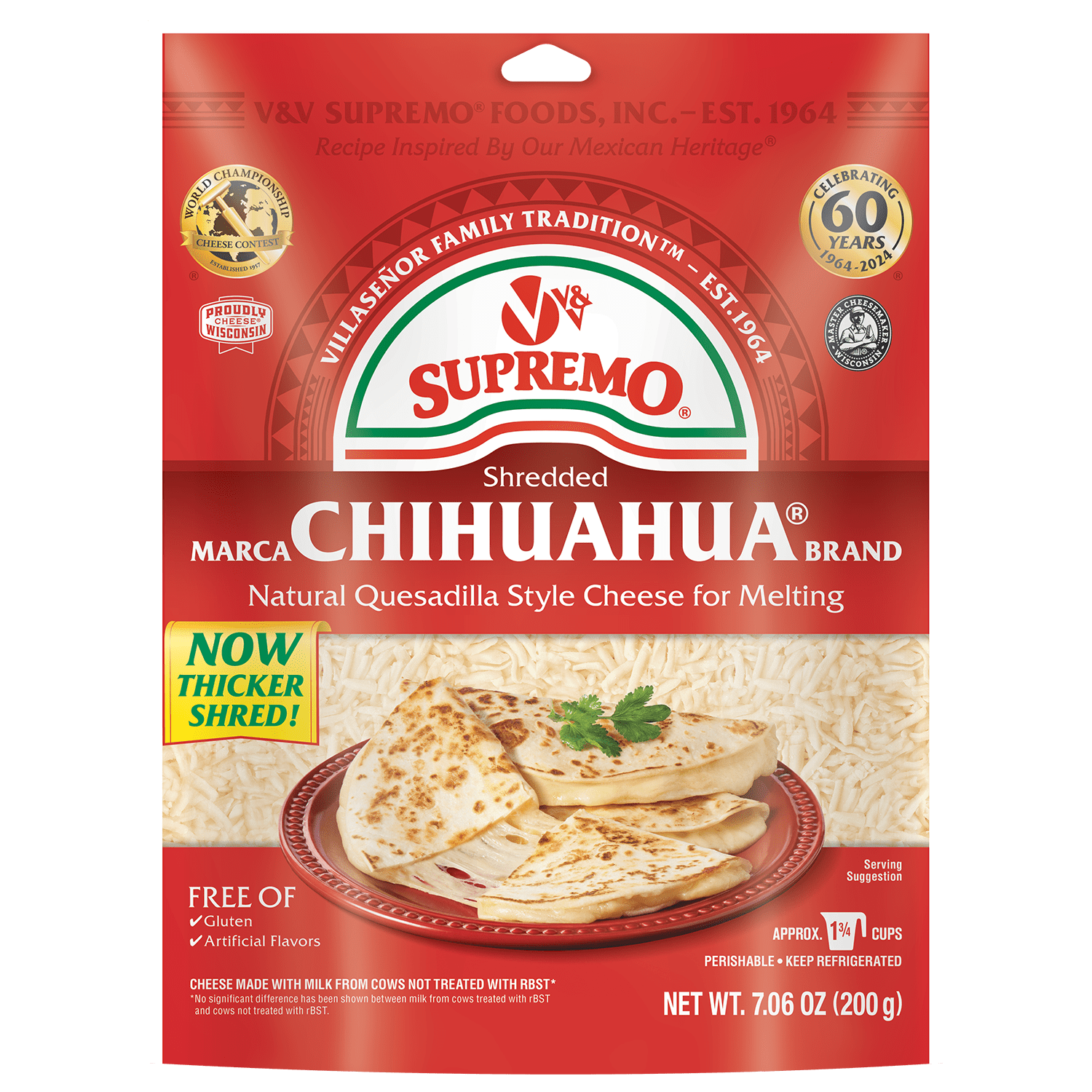 V&V Supremo Shredded Chihuahua Authentic Mexican Style Quesadilla ...