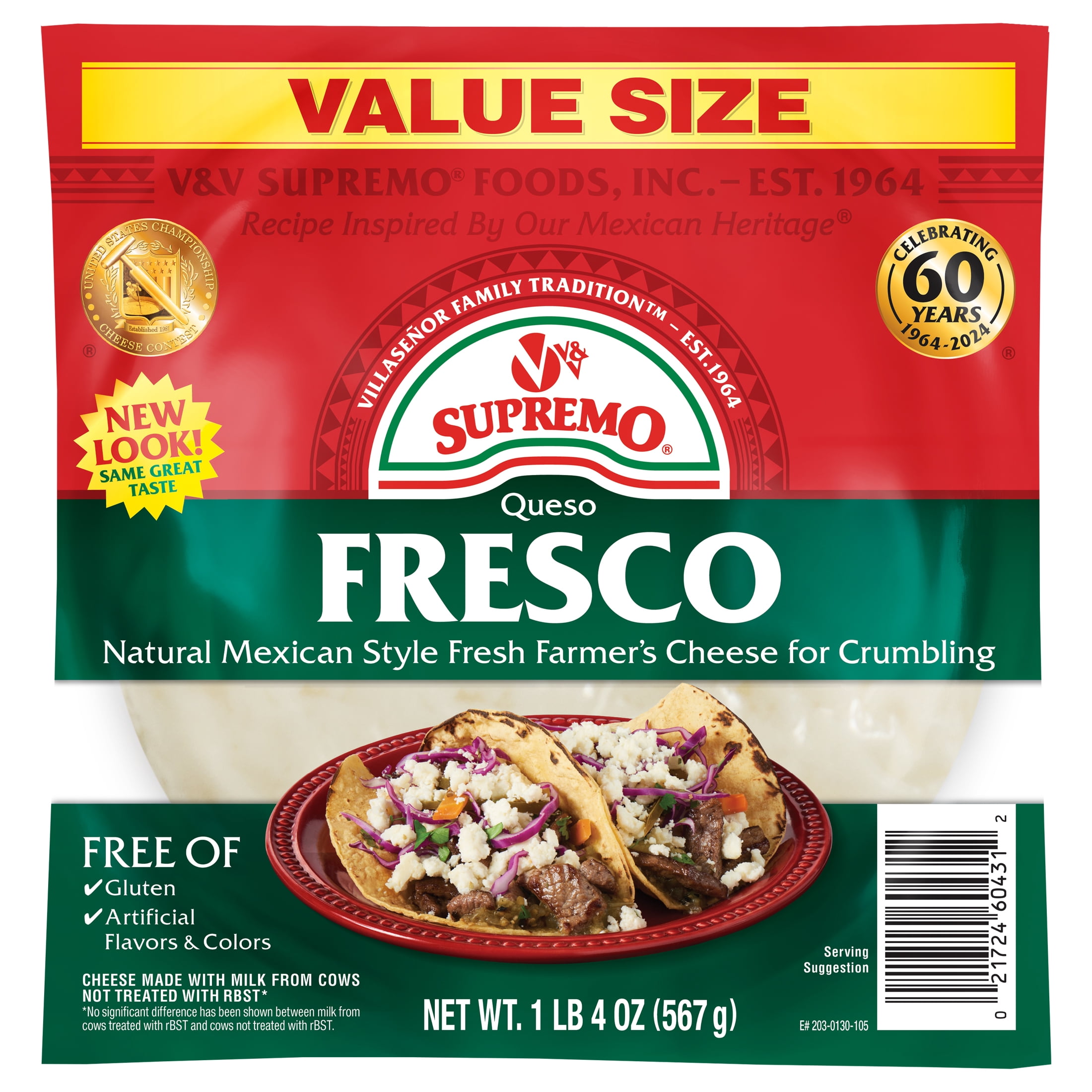 V&V Supremo Queso Fresco Authentic Mexican Style Cheese for Crumbling ...
