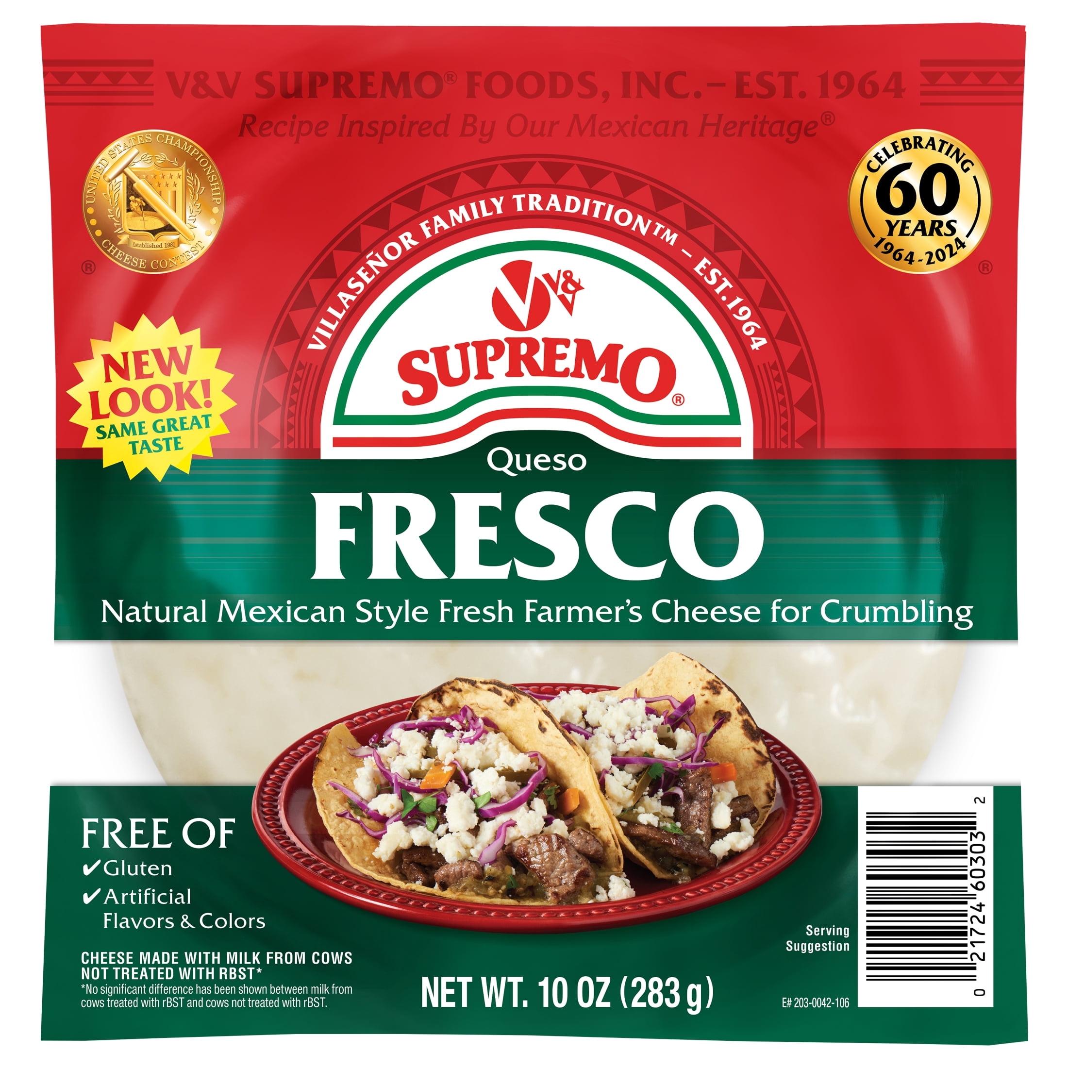V&V Supremo Queso Fresco Authentic Mexican Style Cheese for Crumbling ...