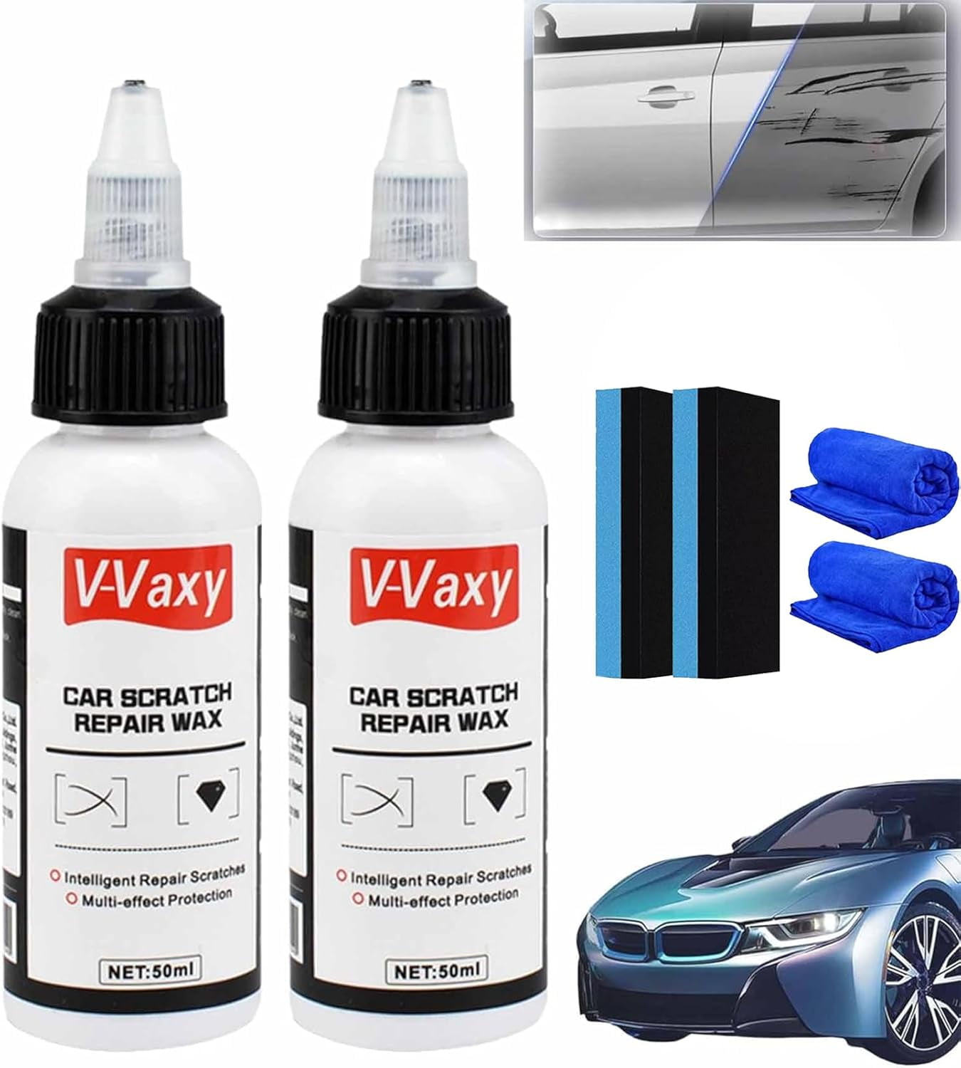 V-Vaxy Car Scratch Repair Wax, 1.7Fl Oz Ultimate Paint Restorer, V-Vaxy ...