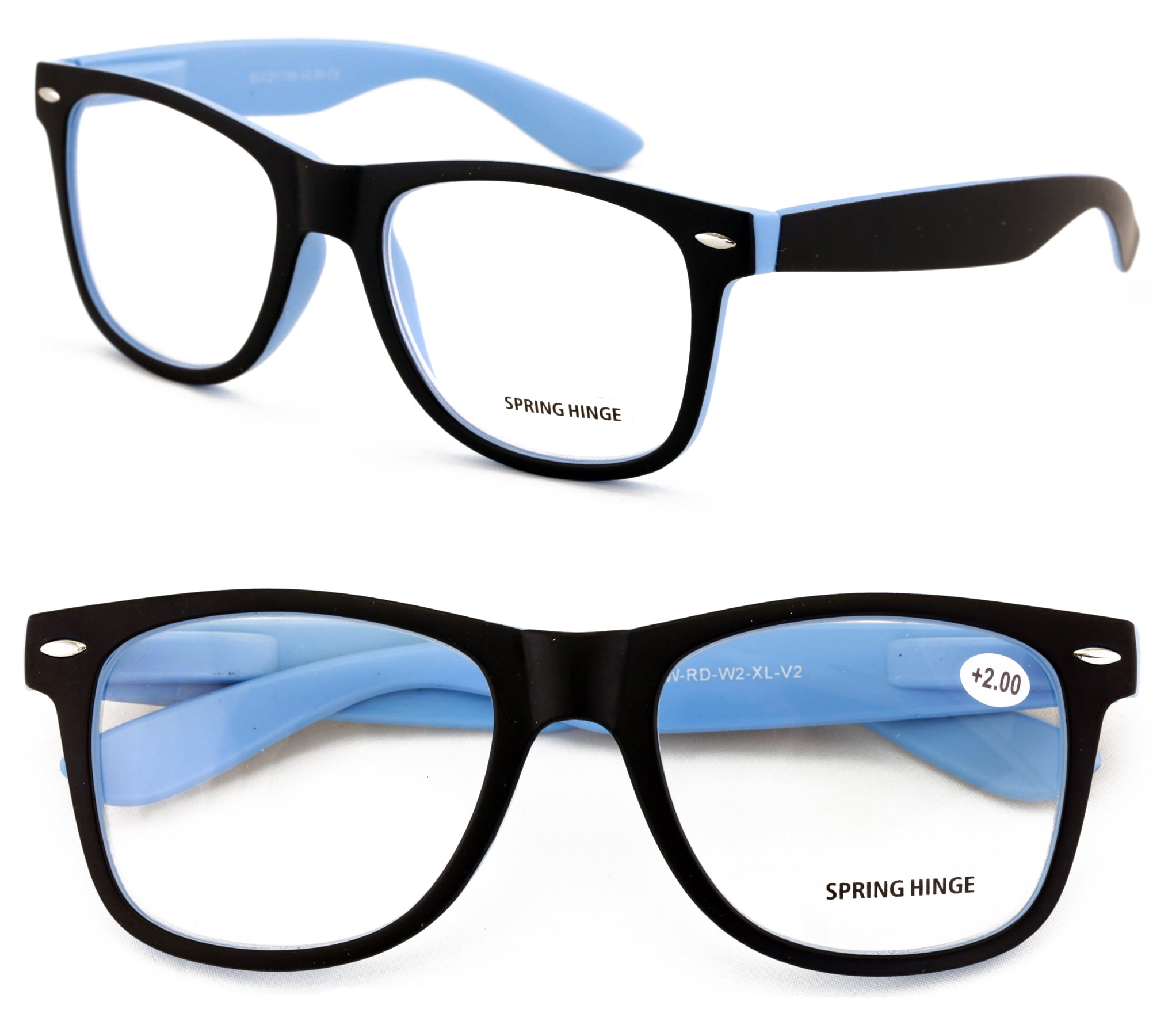 V.W.E. 2 Pairs Large Reading Glasses - Wide Fitment - Classic Design ...