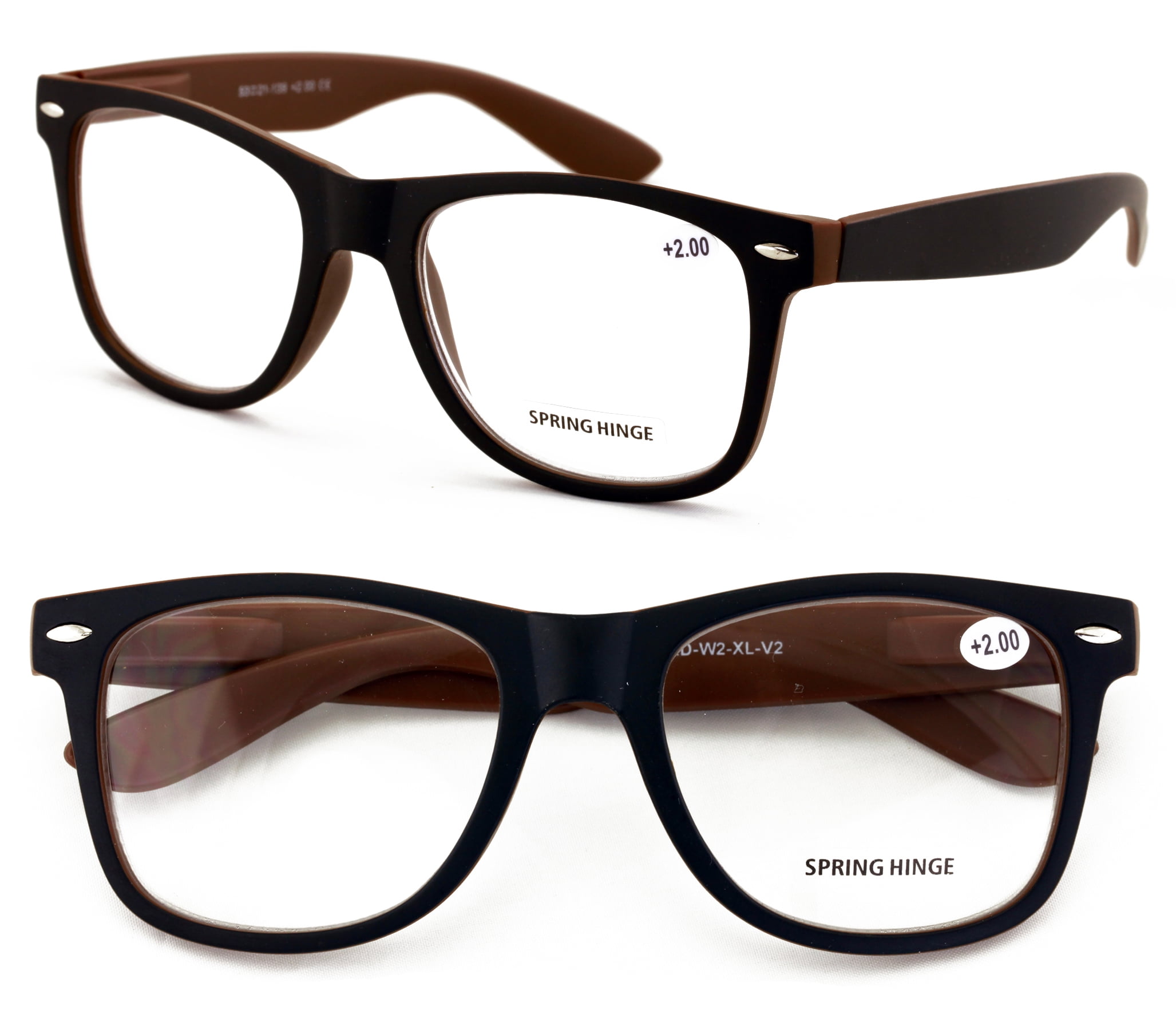 V.W.E. 2 Pairs Large Reading Glasses - Wide Fitment - Classic Design ...