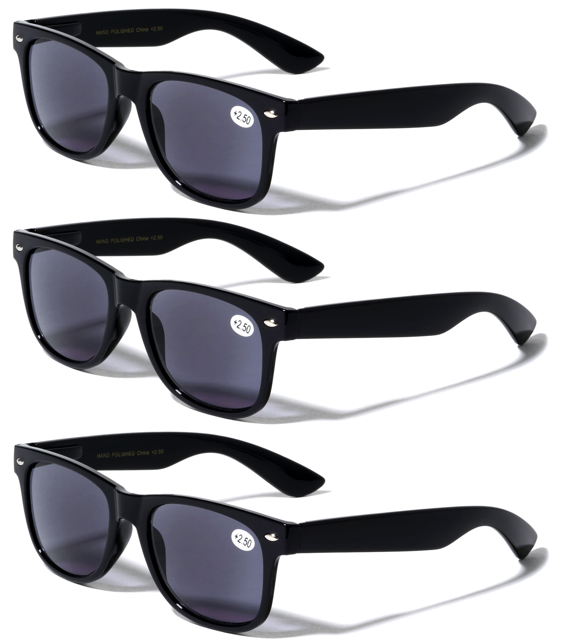 3 Pair Bifocal Sunglasses Readers For Men Women - Outdoor Bi-focal ...