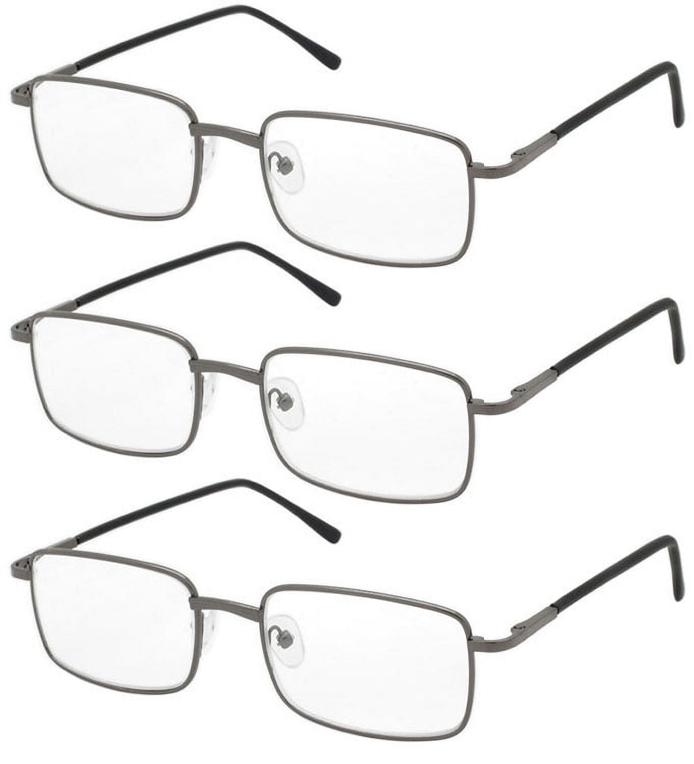 V.W.E. Rectangular Metal Reading Glasses - 3 Pairs Spring Hinge ...
