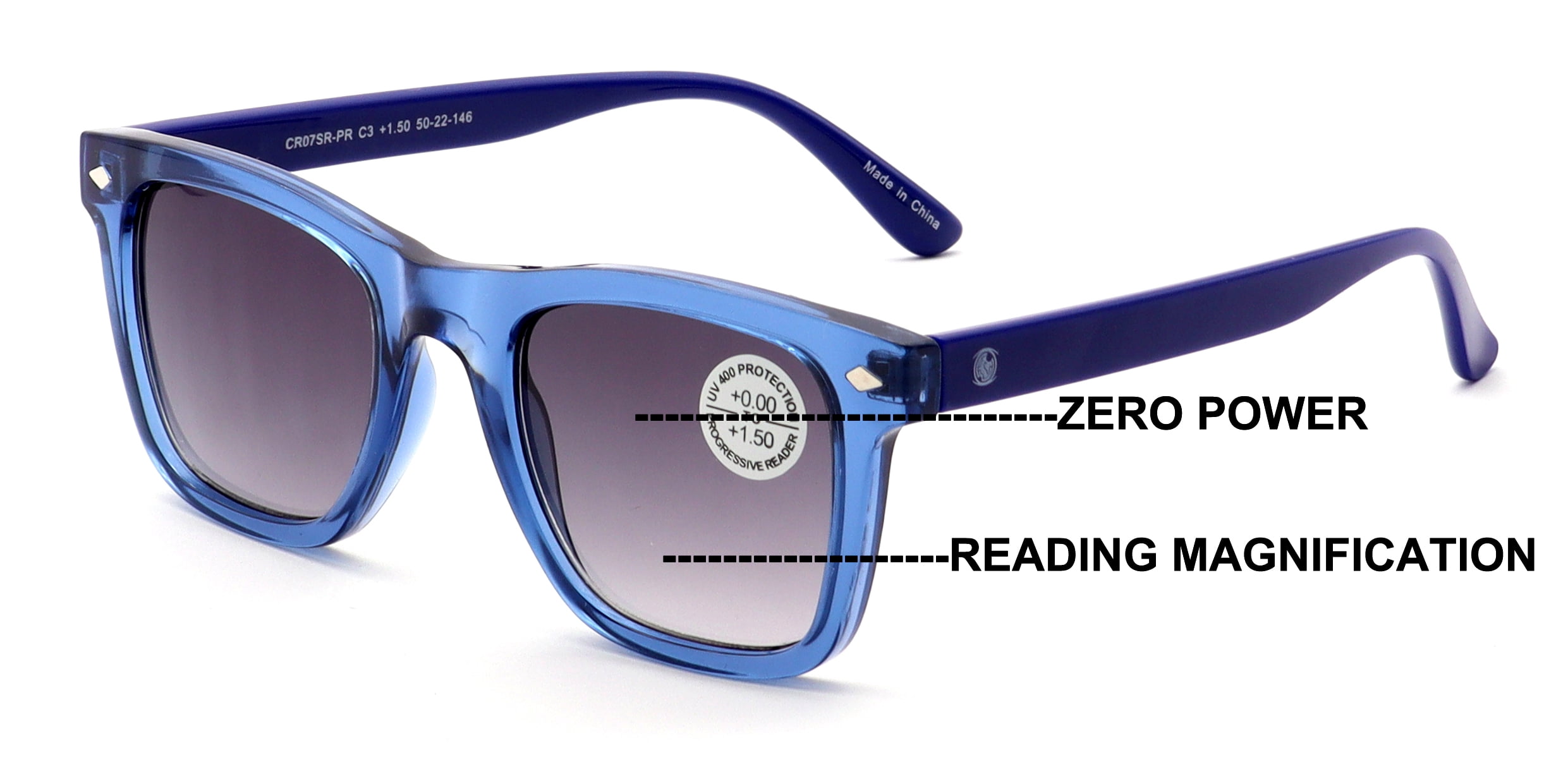 V.W.E. Tinted Progressive Reading Sunglasses For Men or Women - Zero ...